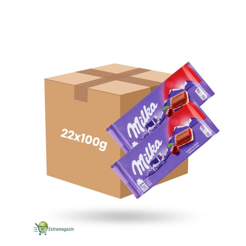 Chocolate de leche con crema de cereza 22x100g MILKA